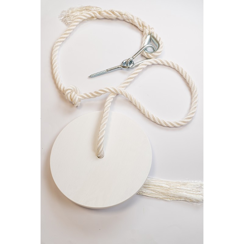 Apvalios lauko ir vidaus supynės, baltos spalvos