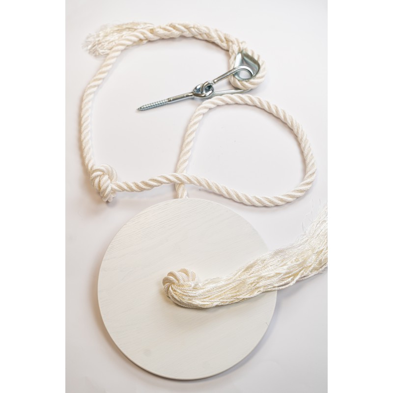 Apvalios lauko ir vidaus supynės, baltos spalvos